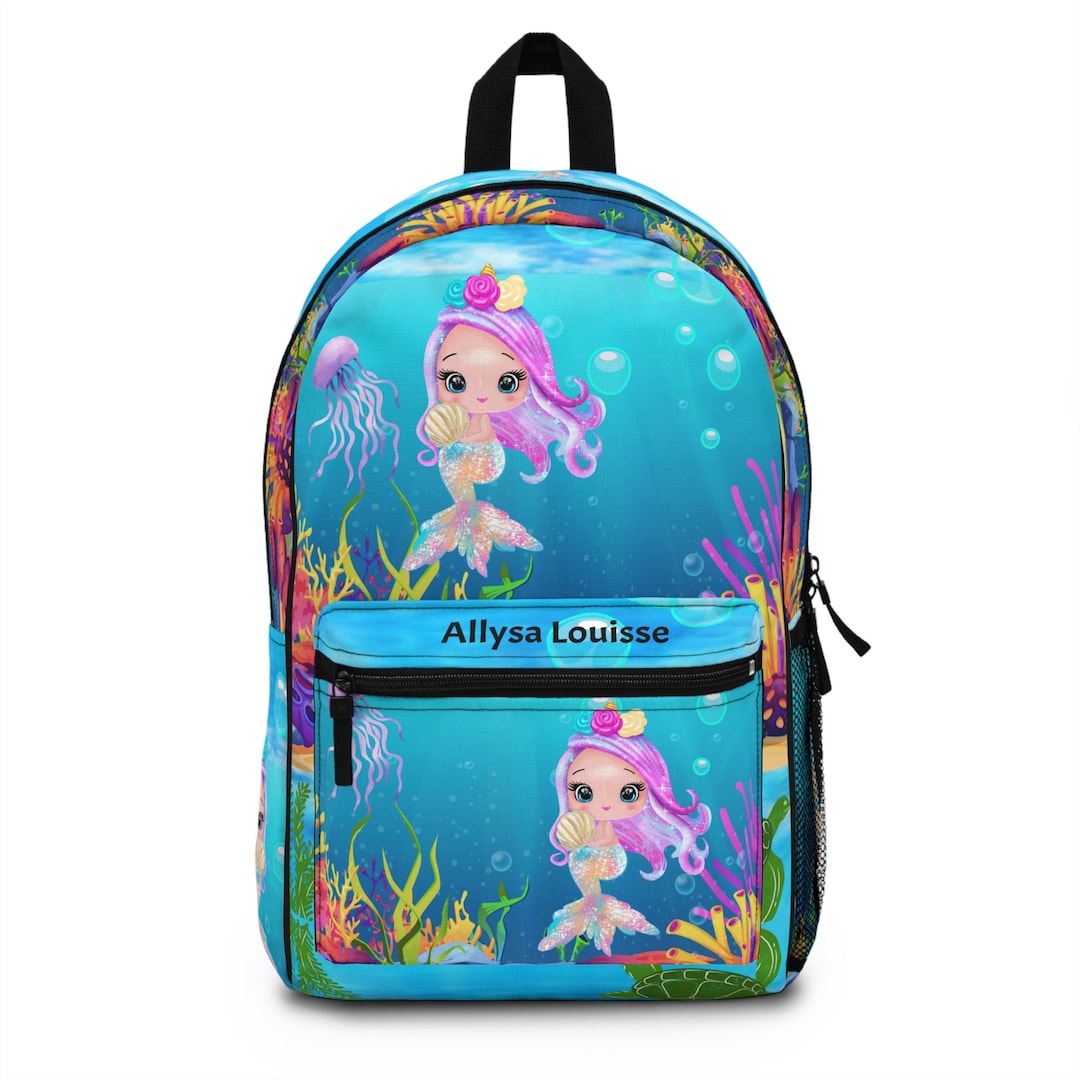 Personalized Mermaid Backpack | Girls Back to School Backpack | Crisply ...