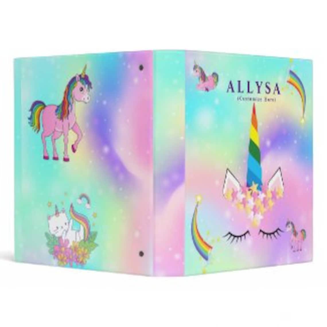 Unicorn Binders personalized Back to School Binder - Etsy.de