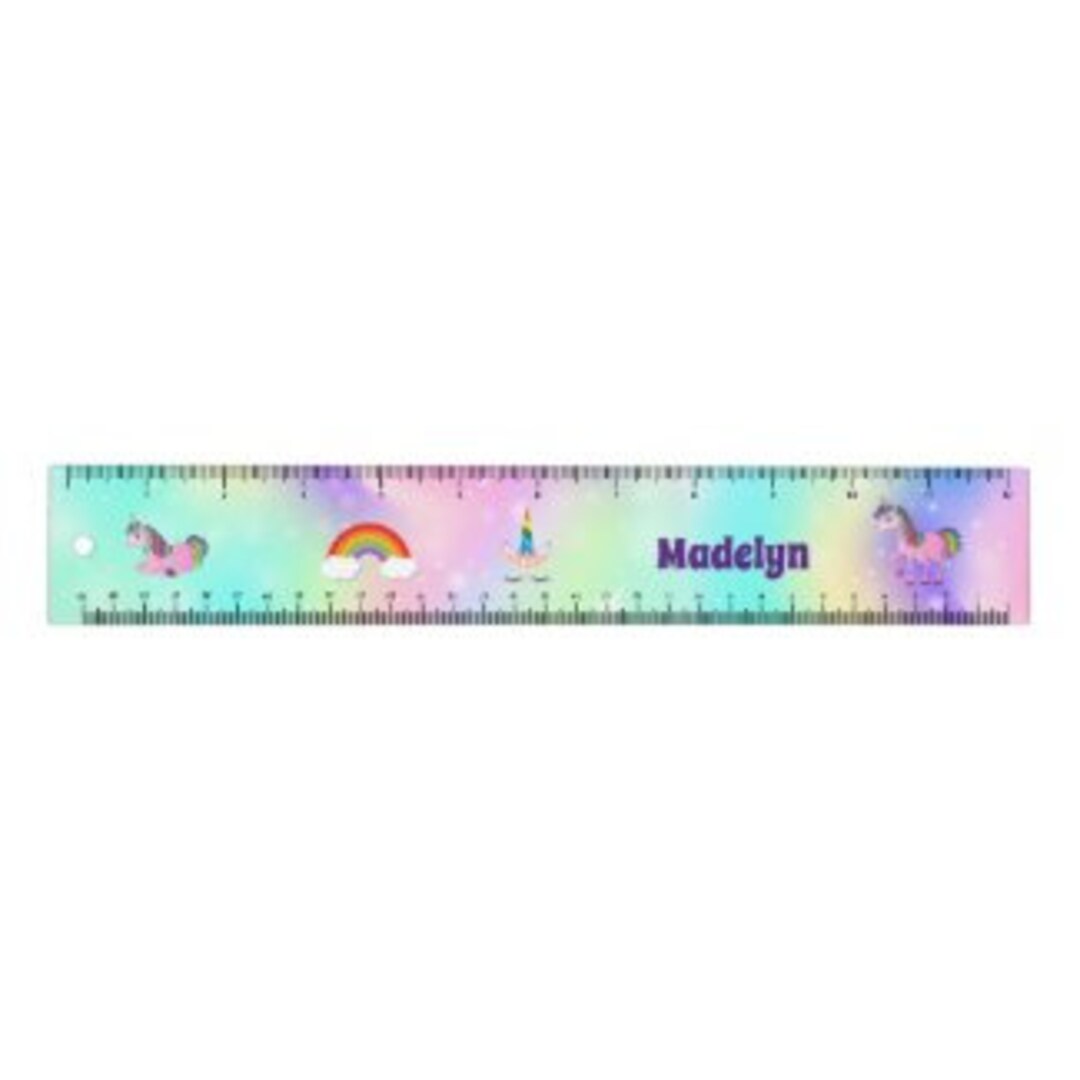 Personalized Unicorn Mermaid Dinosaur Ruler Kids School - Etsy