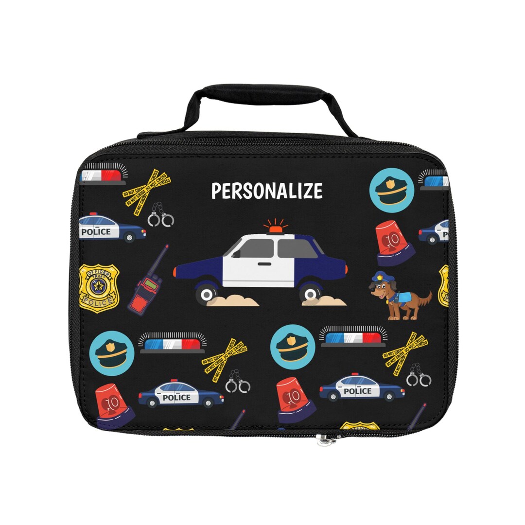 Personalized Police Themed Kids Lunch Bag | Back to School Kids Lunch ...