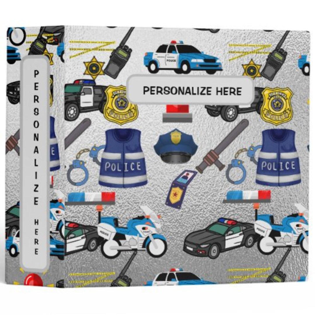 Personalized Kids Police Cars & Gadgets | Police Officer Fan Binder for ...