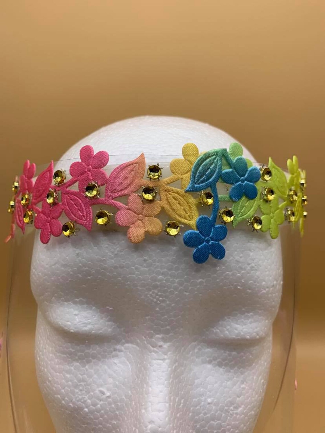 Bedazzled Face Shields With Vibrant Flower Designs and Fancy - Etsy