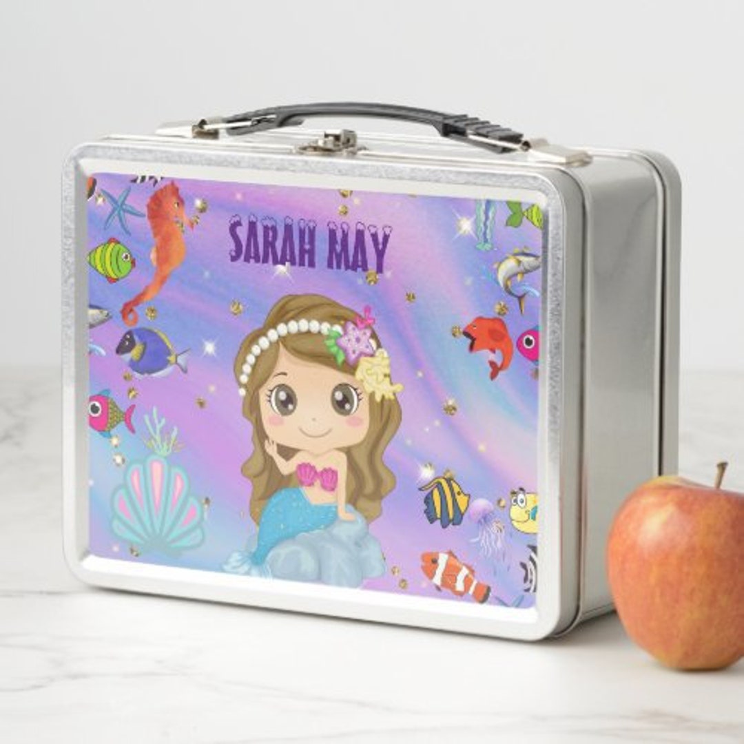Personalized Mermaid Lunch Box | Back to School Metal Lunch Boxeaster ...