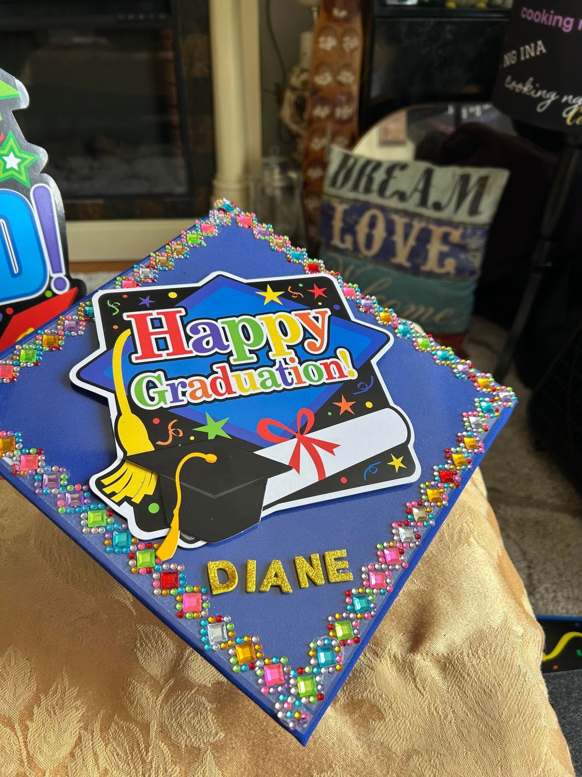Personalized Kids Happy Graduation Cap Topper With Blings - Etsy