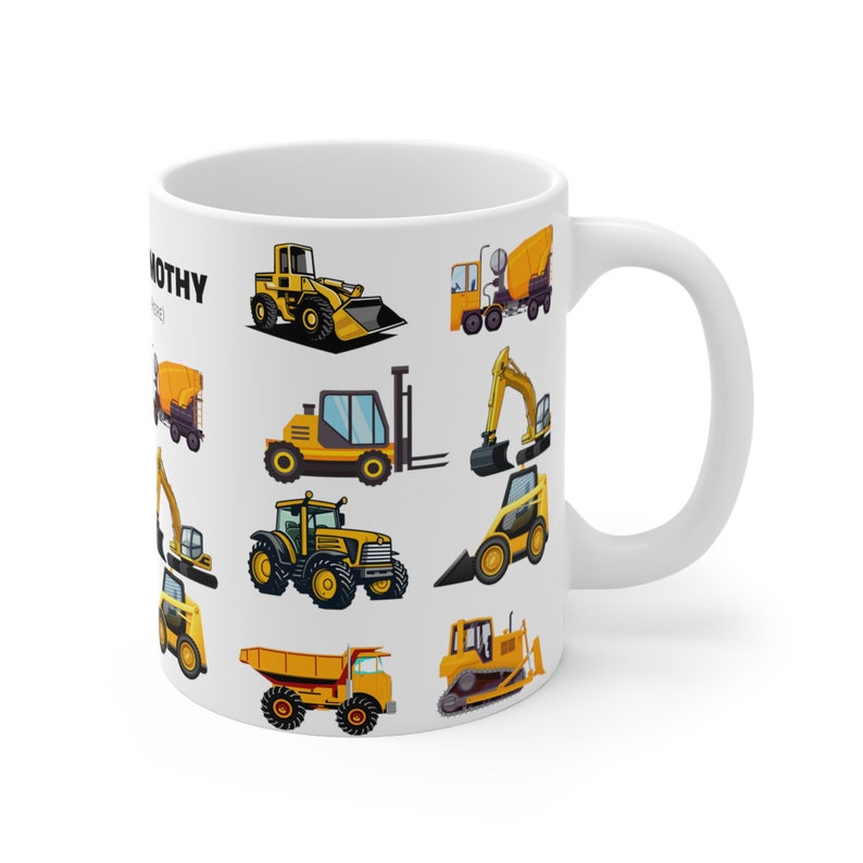 Personalized Construction Trucks & Tractors Mug 11oz Valentines ...