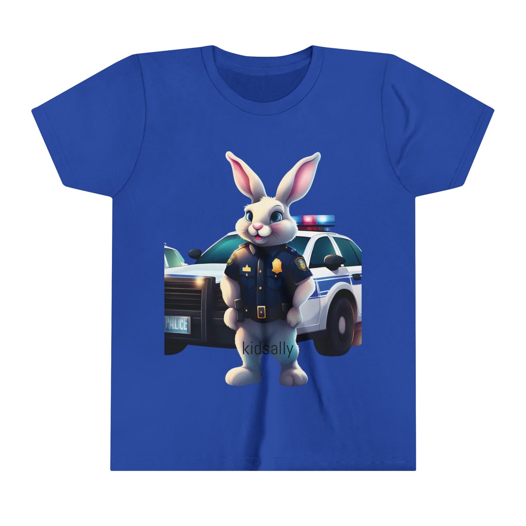 Kids Funny Police Officer Easter Bunny With Police Car Shirt | Youth ...