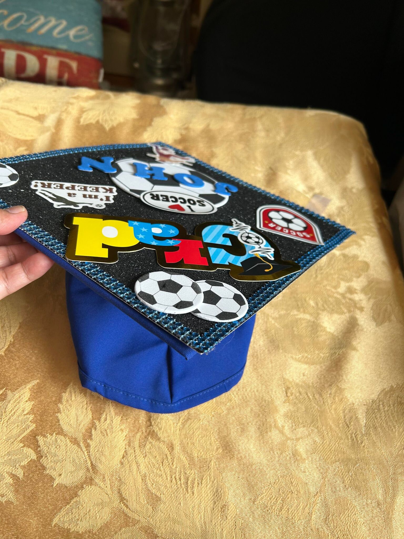 Personalized Soccer Graduation Cap Topper |kindergarten Soccer Theme ...