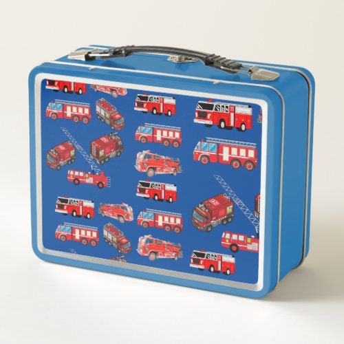 Personalized Firetruck Metal Lunch Box ,kids Lunchbox| Boys Gift Idea ...