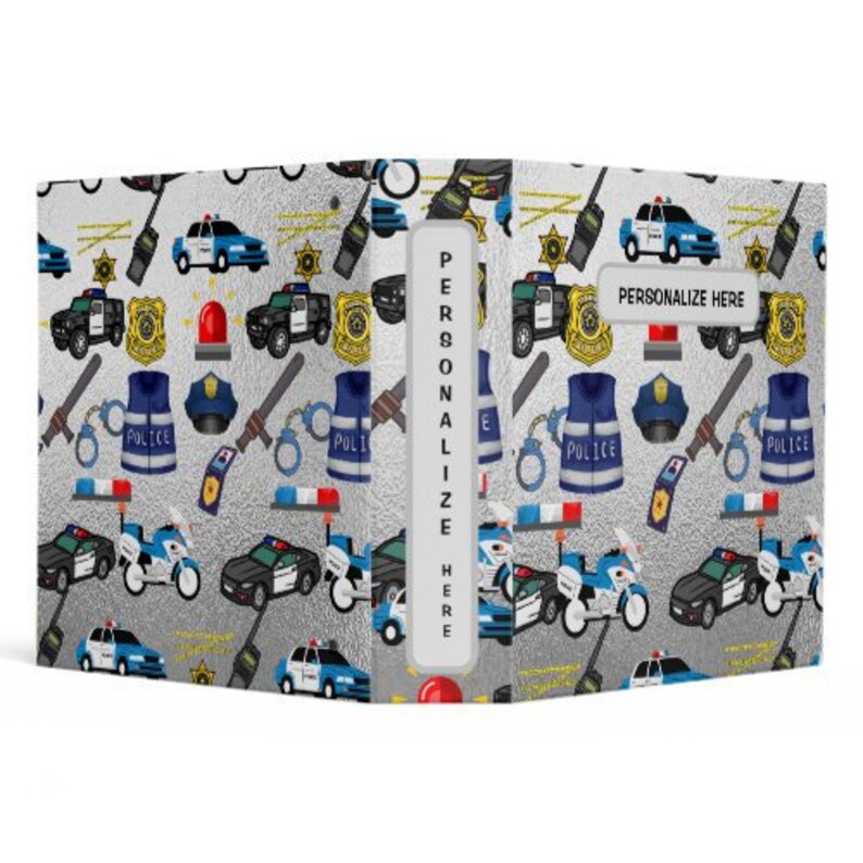 Personalized Kids Police Cars & Gadgets | Police Officer Fan Binder for ...