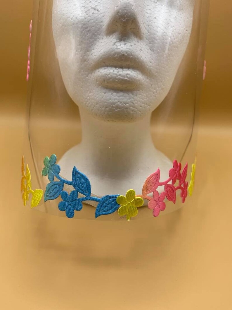 Bedazzled Face Shields With Vibrant Flower Designs and Fancy - Etsy
