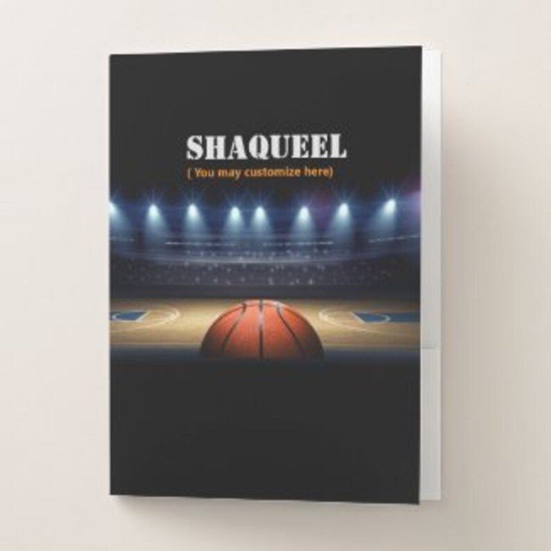 Basketball Pocket Folders for Kids. | Personalized Basketball Fans ...