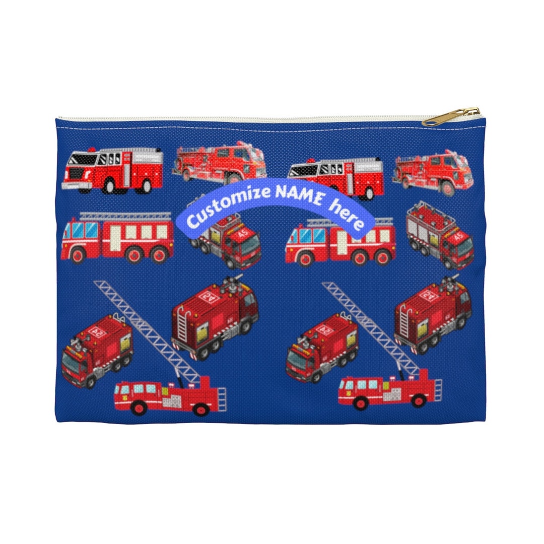 Personalized Firefighter Firetrucks Kids Pencil Pouch | Back to School ...