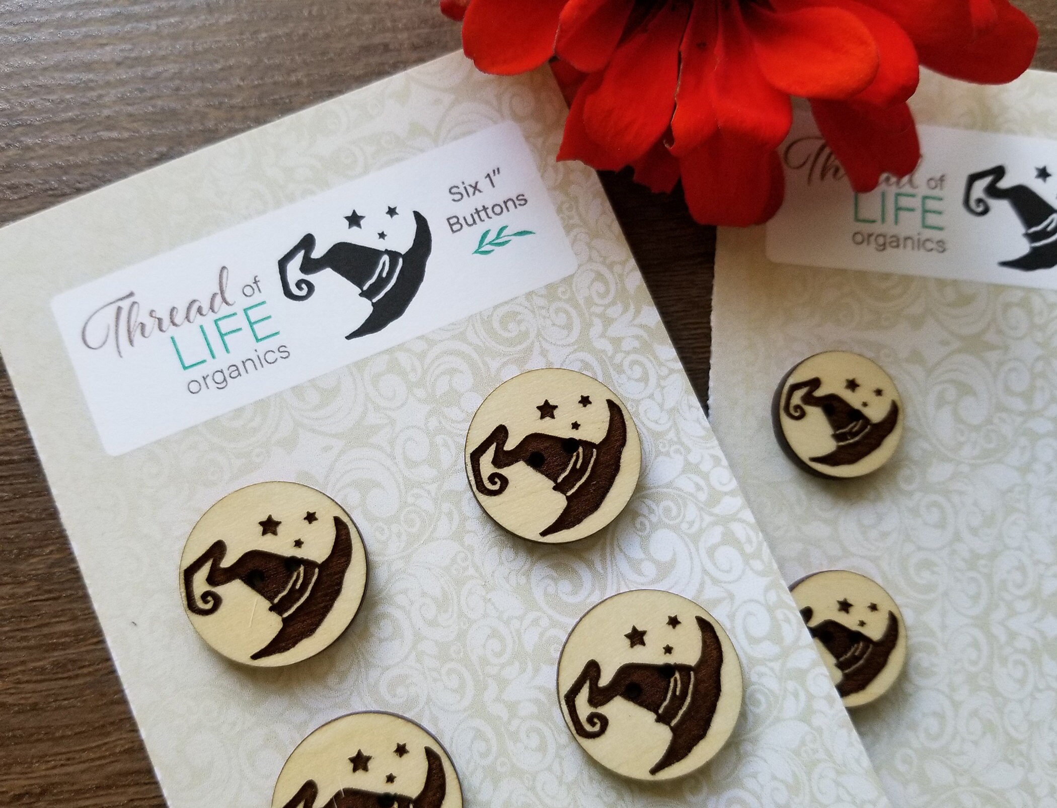 Witch Hat Wood Buttons / Halloween Buttons / Organic Wood | Etsy