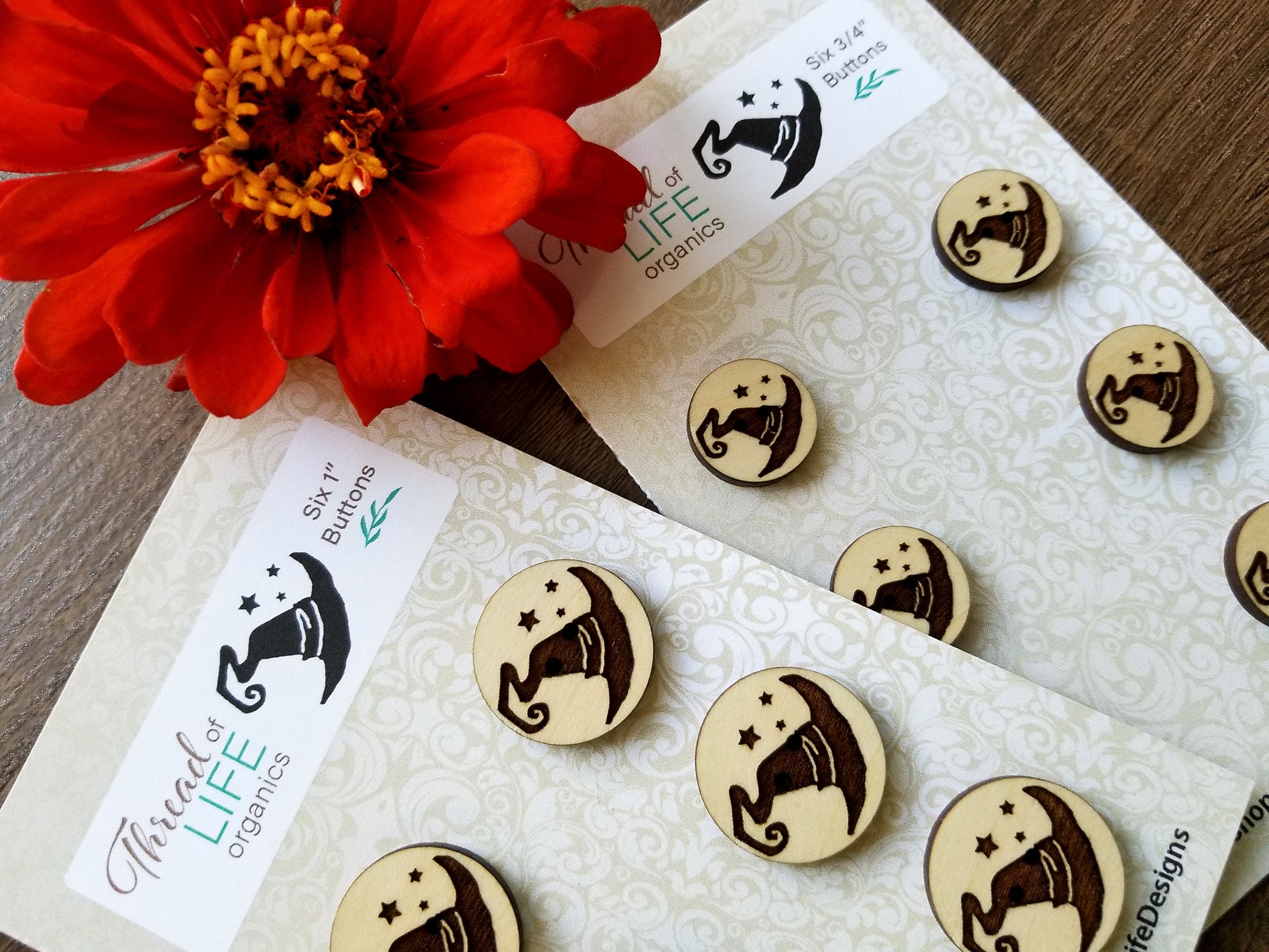 Witch Hat Wood Buttons / Halloween Buttons / Organic Wood | Etsy