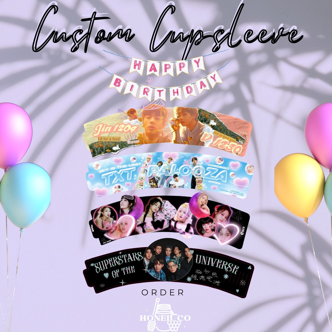 Custom BIRTHDAY K-pop Cupsleeve| Customize K-pop Cupsleeve - Etsy