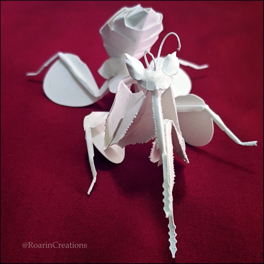 Orchid Praying Mantis DIY Papercraft Puzzle Cardstock Kit - Etsy