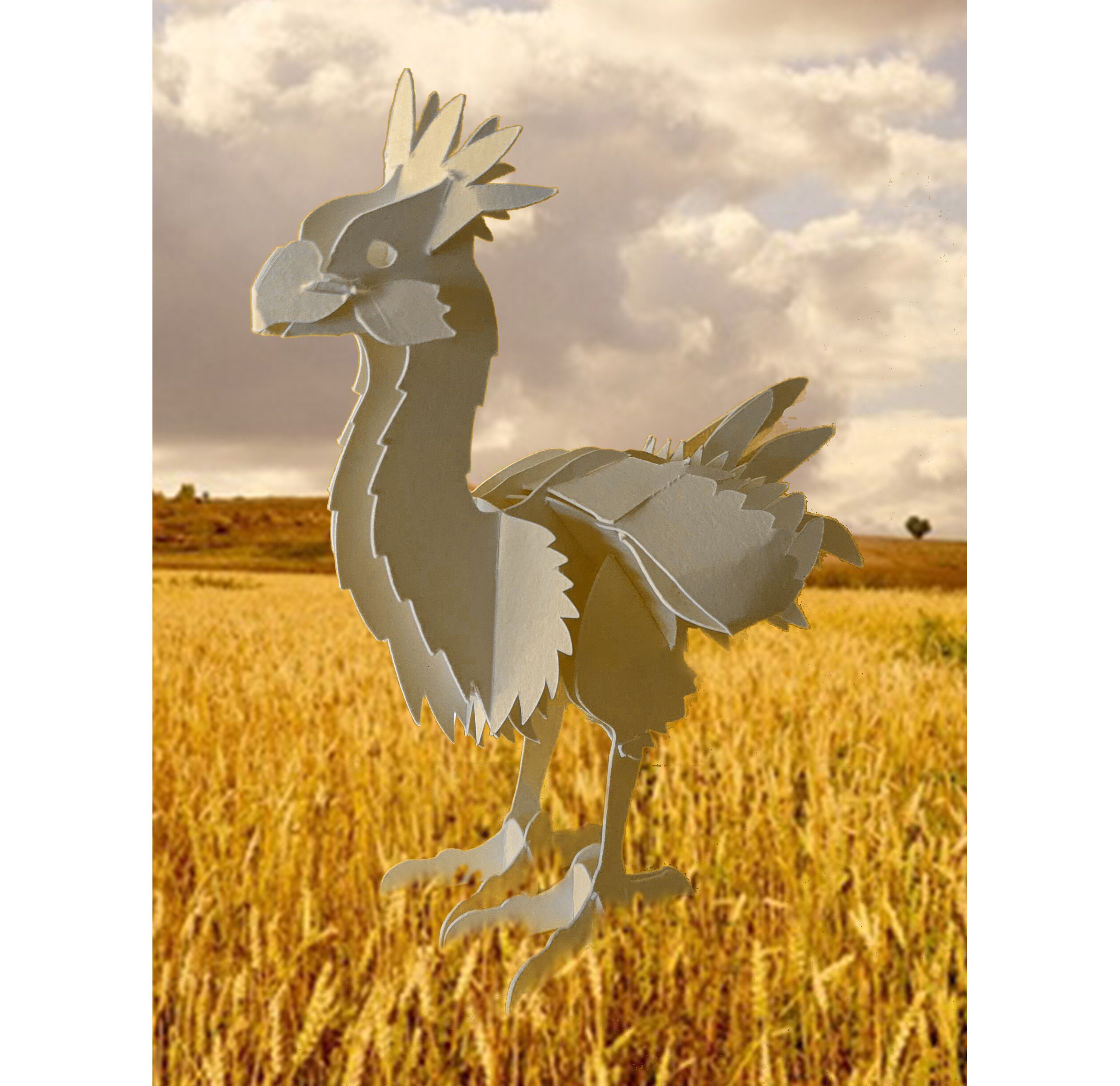 Chocobo DIY Papercraft Fantasy Puzzle Cardstock Kit Unique - Etsy UK