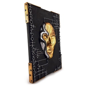 Biomechanic Cyborg Wall Sculpture, Cyberpunk Clay Wall Hanging, HR ...