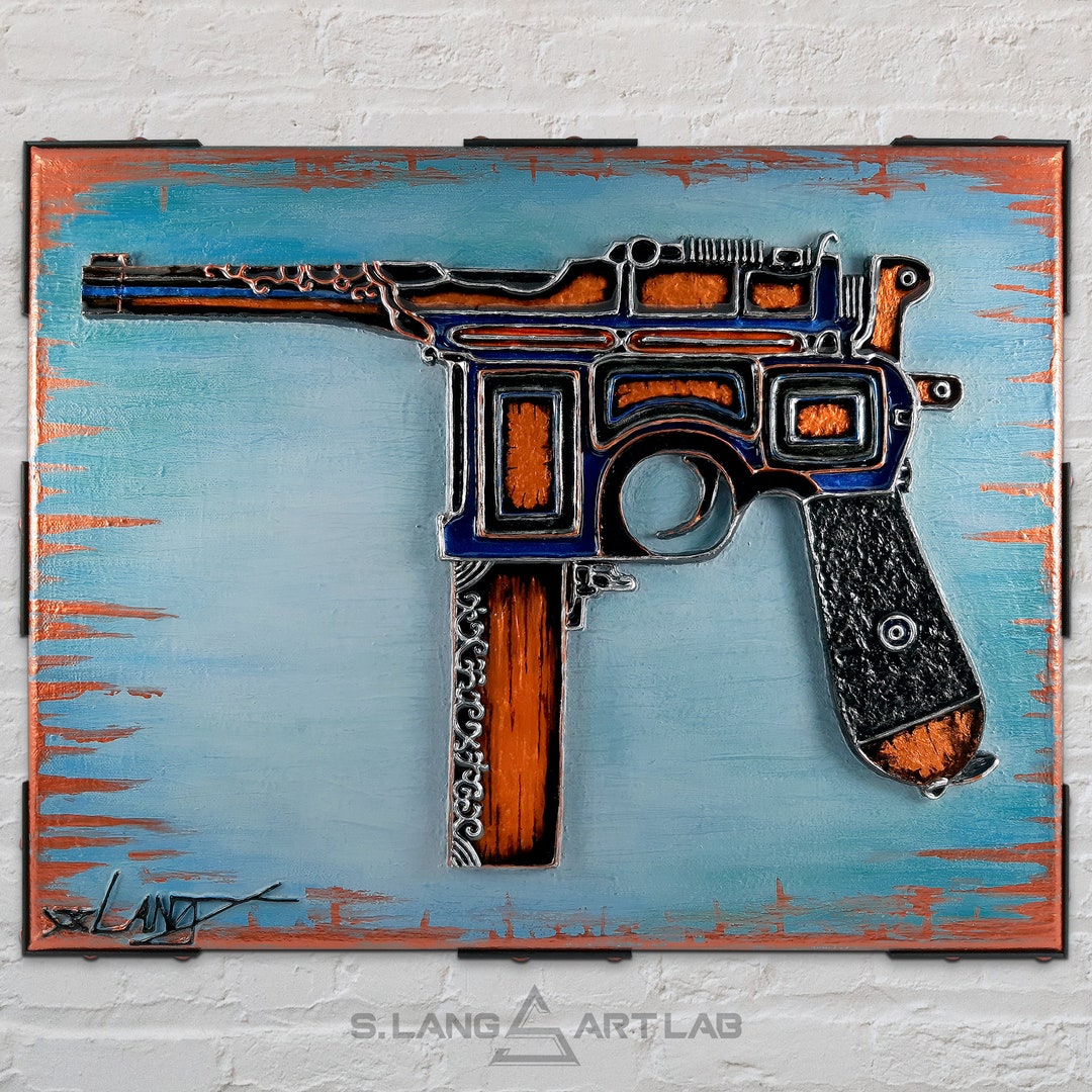Mauser Sculptural Painting 3D Broomhandle Mauser Gun Painting - Etsy