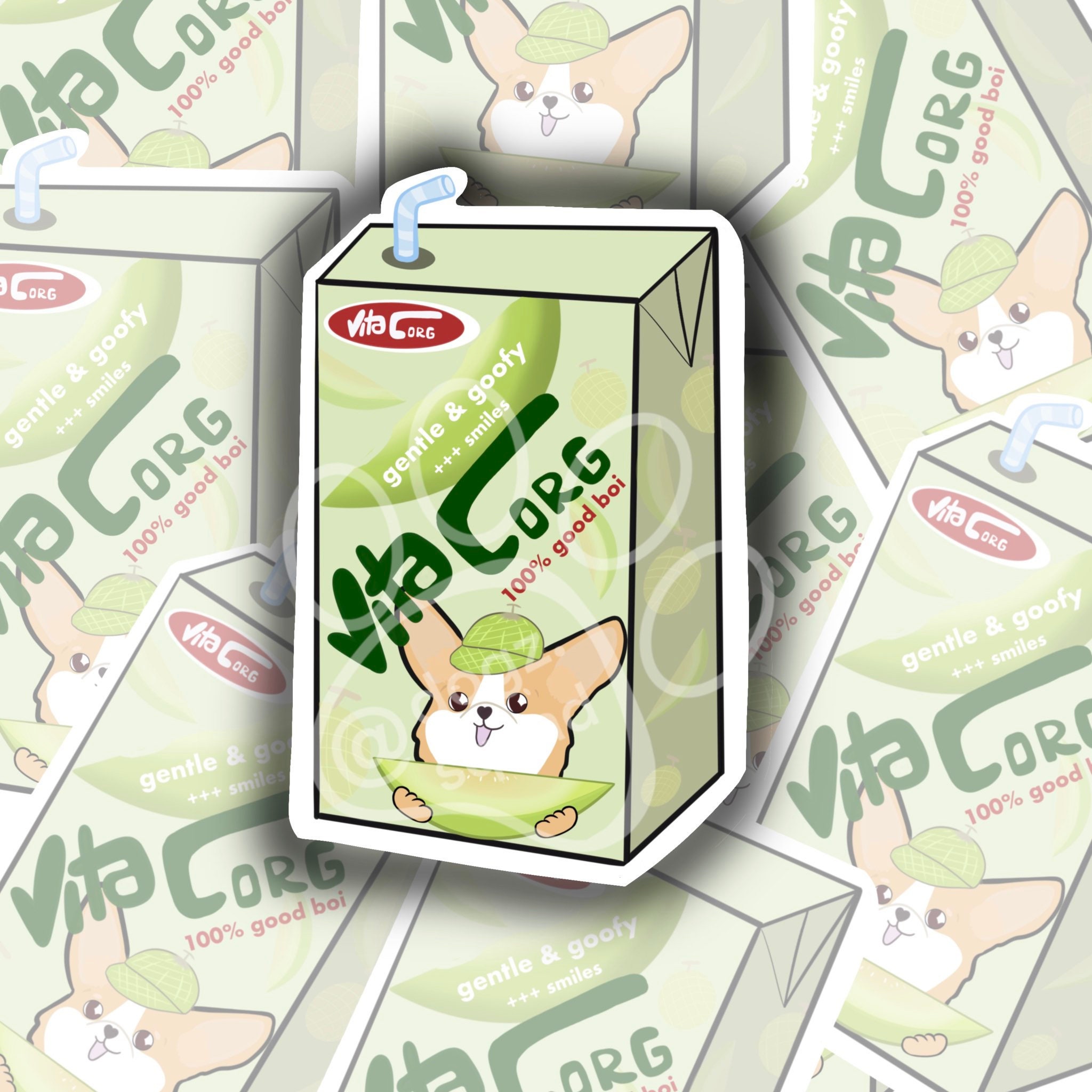 Paper VITA DRINK Dog Themed Juice box Drink Die Cut Vinyl stickers ...