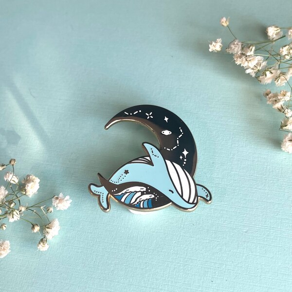 Moon Enamel Pin - Etsy