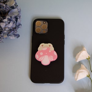 Froggo Mushroom Phone Grip-cute Phone Holder- Frog Art-cute Kawaii ...
