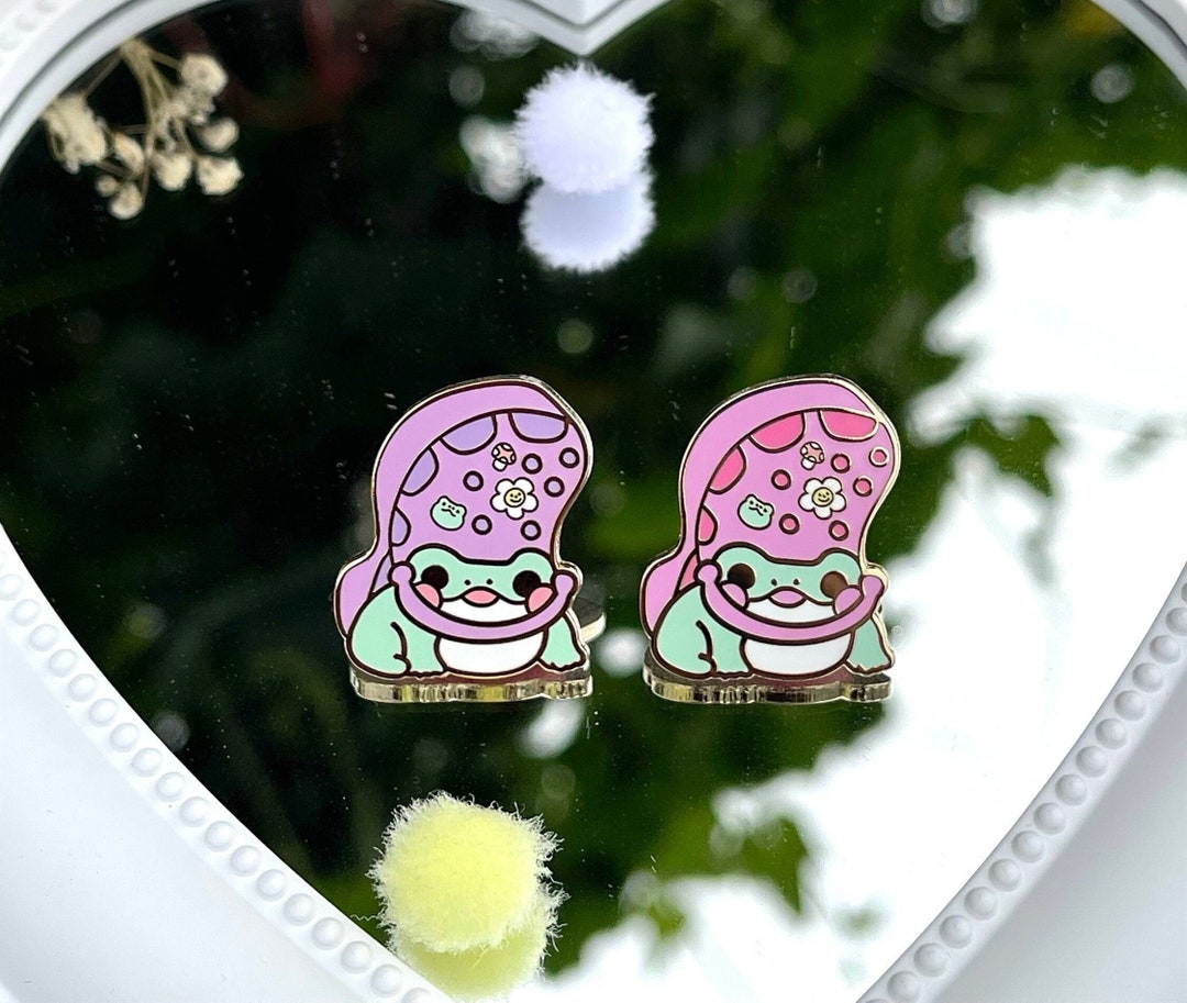Silly Frog in Croc Enamel Pin- Silly Frog Enamel Pins- Kawaii Frog Pins ...