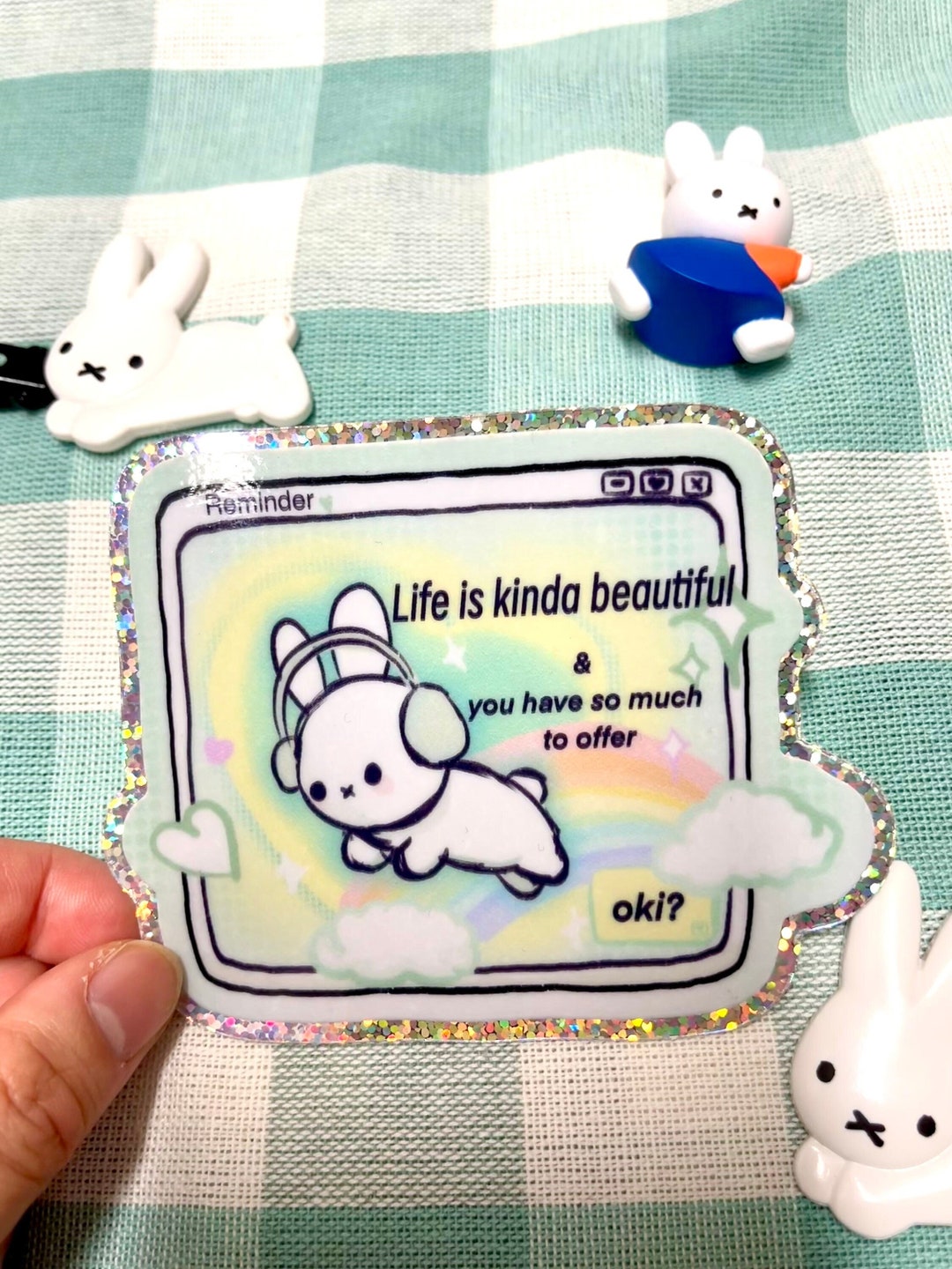 Miffy Bunny Waterproof Vinyl Sticker-cute Glitter Stickers Y2k Sticker ...