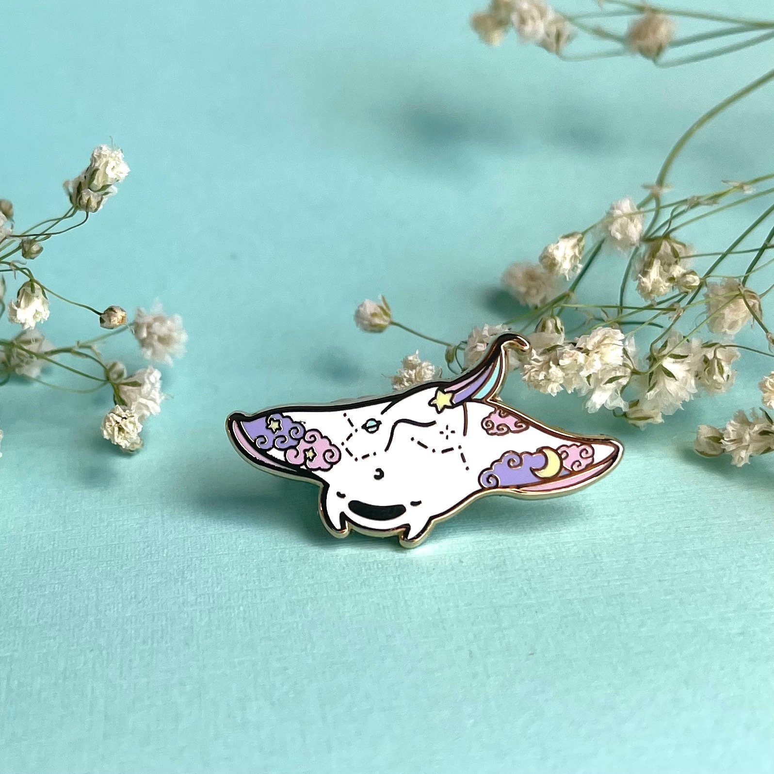 Celestial Manta Ray Manta Ray Pins Cute Ocean Pins | Etsy