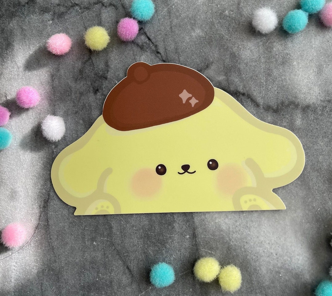 Pudding Dog Peeker Sticker- Kawaii Golden Retriever Peeker Vinyl ...