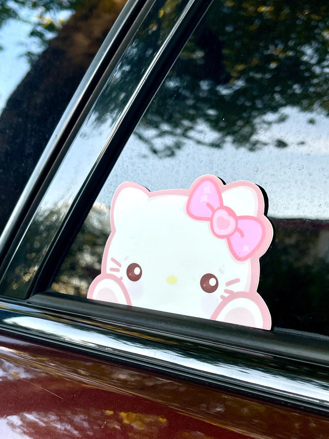 Kawaii Kitty Peeker Sticker Cute Cat/ Kitten Car Peeker-kawaii Cat ...