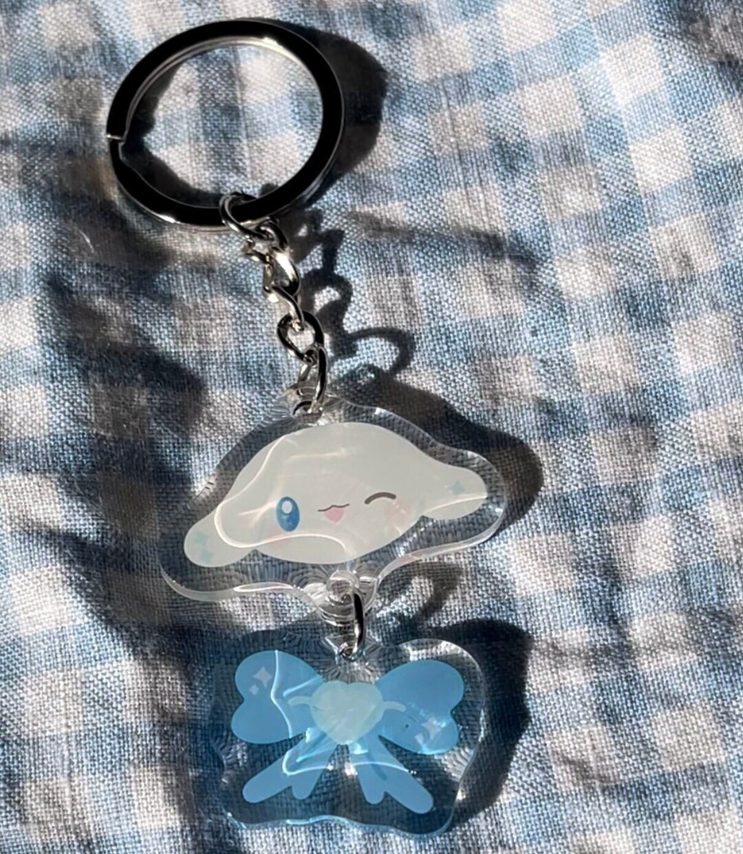 Kawaii White Cinna Bunny Double Acrylic Keychain- Kawaii Cinna Bunny ...