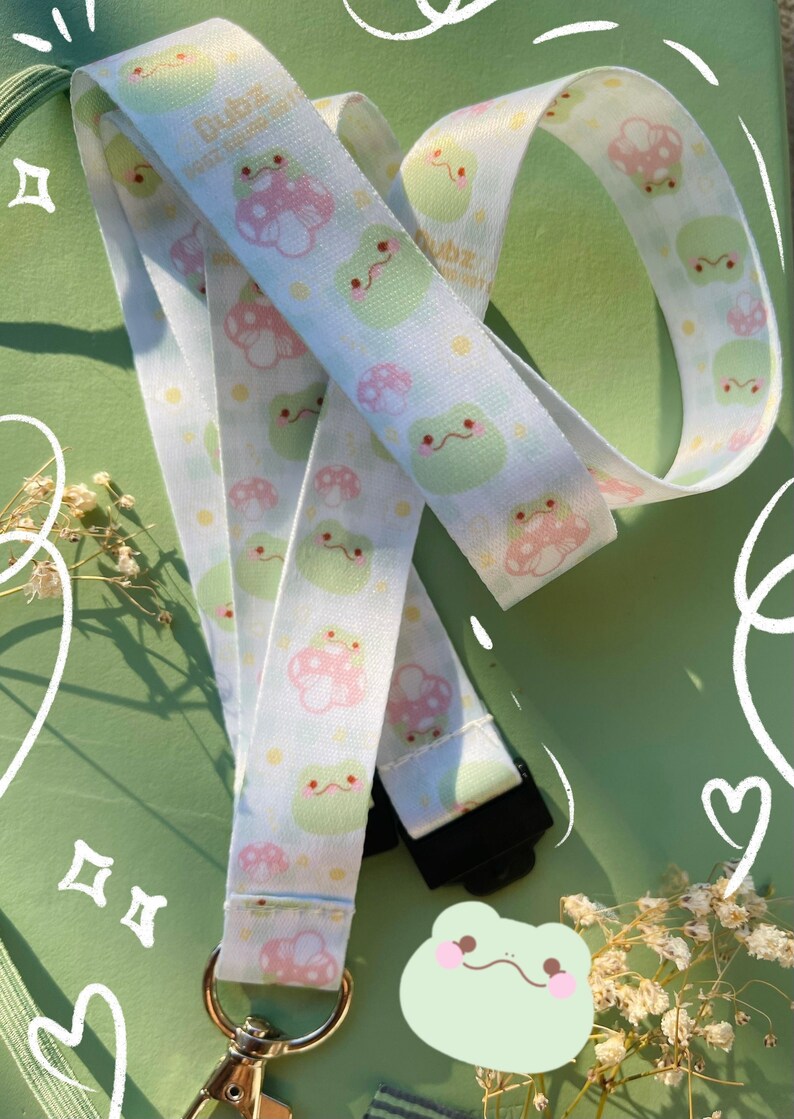 Froggo Mushroom Lanyard BREAKAWAY Cute Frog Lanyards for - Etsy