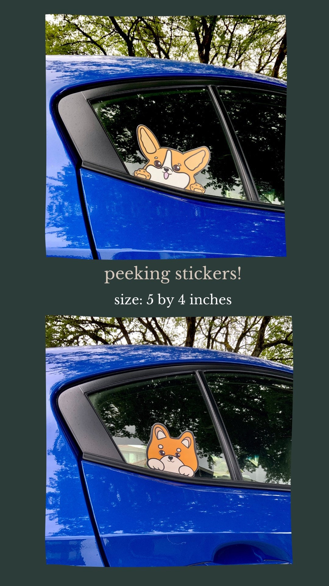 Peeking Dog Car Decal Sticker Cute Dog peeker sticker Golden | Etsy