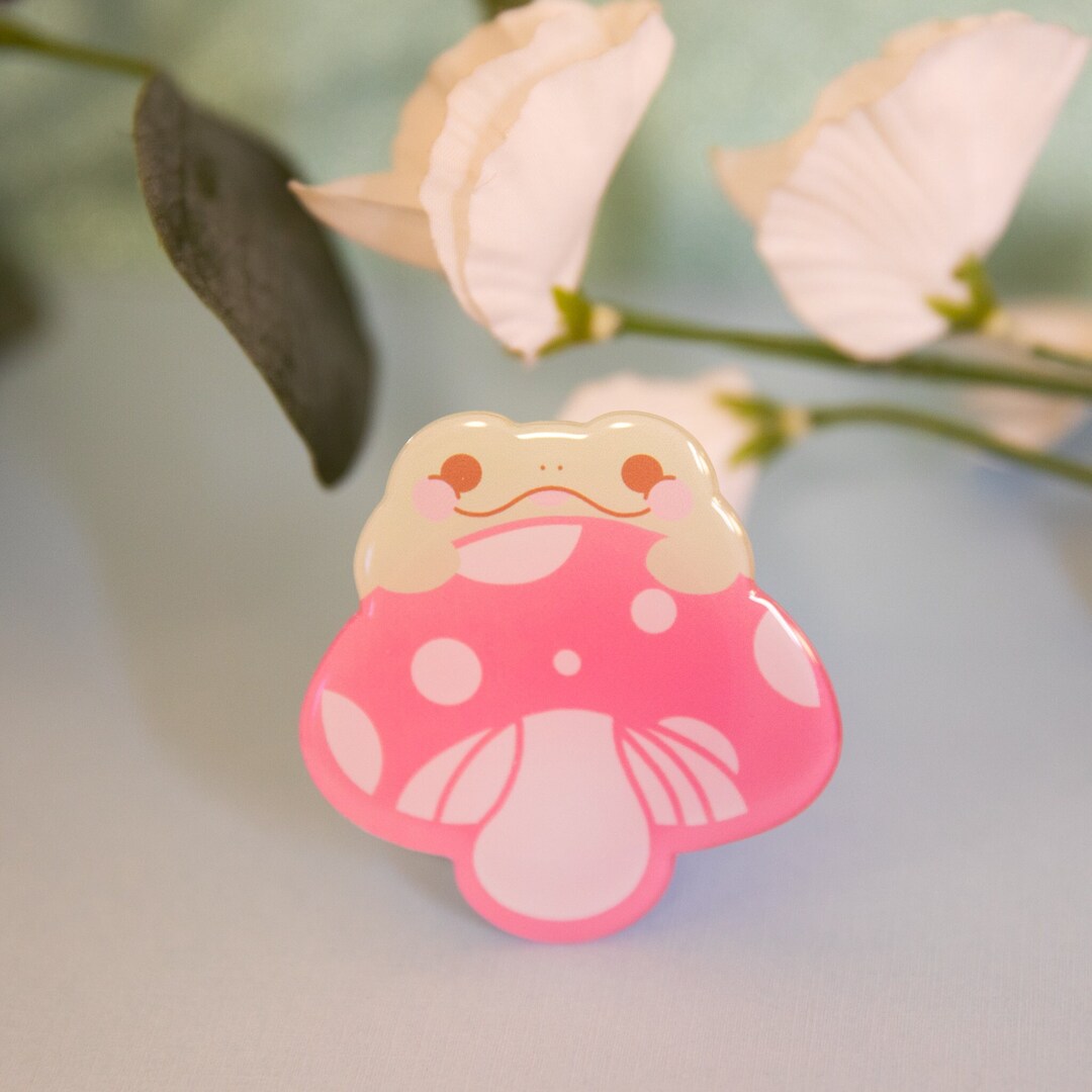 Froggo Mushroom Phone Grip-cute Phone Holder- Frog Art-cute Kawaii ...