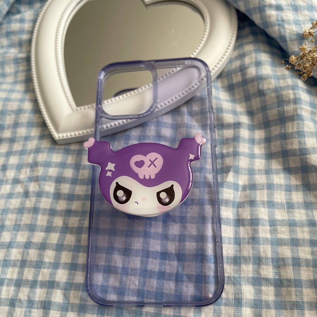 Cute Phone Grip- Kawaii Goth Purple Bunny- Kawaii Pink Phone Holder ...