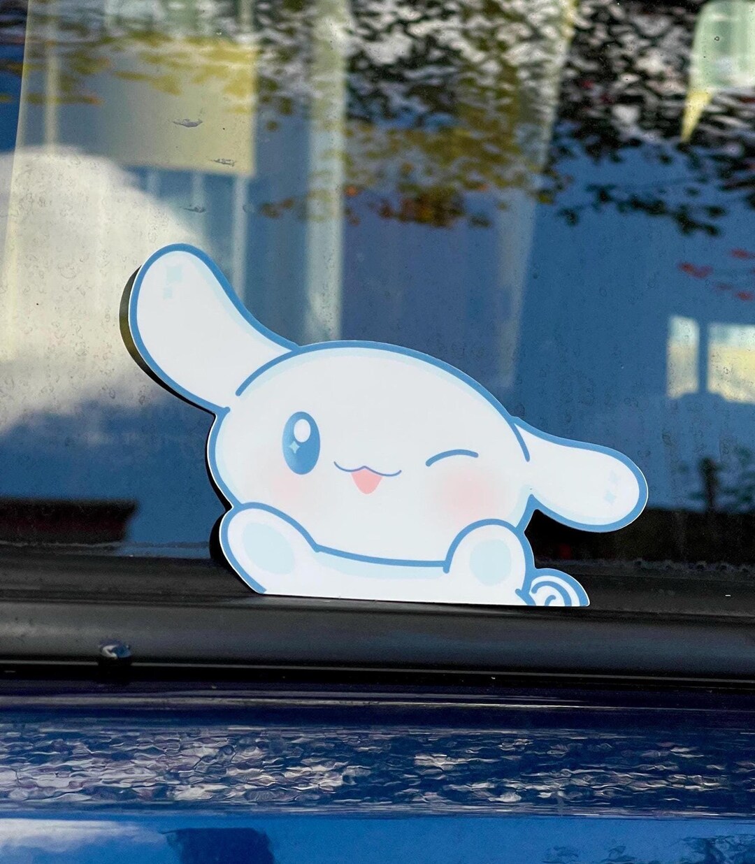 Kawaii White Cinna Bunny Peeker Sticker- Kawaii Cinna Bunny Peeker ...