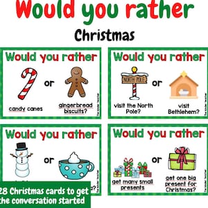 Would You Rather Question Cards - Christmas - Etsy