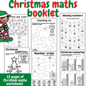 Christmas MATHS Booklet for Early Years - Etsy
