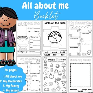 All About Me Booklet - Kindergarten - Etsy