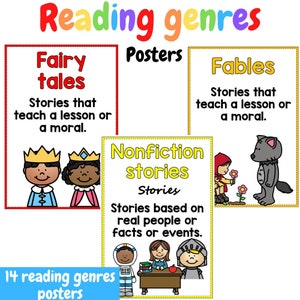 Reading Genres Posters - Etsy
