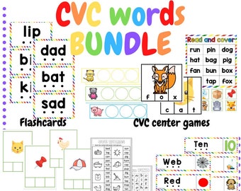 Touch and Read Cards CVC Words Short A Sound Educational - Etsy
