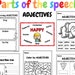 Parts of the Speech - ADJECTIVES - Posters and Worksheets - Etsy