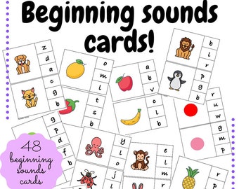 Beginning Sounds Worksheets, Phonics, Preschool-1st Grade, Early ...