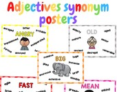 Adjectives Synonym Posters - Etsy