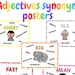 Adjectives Synonym Posters - Etsy