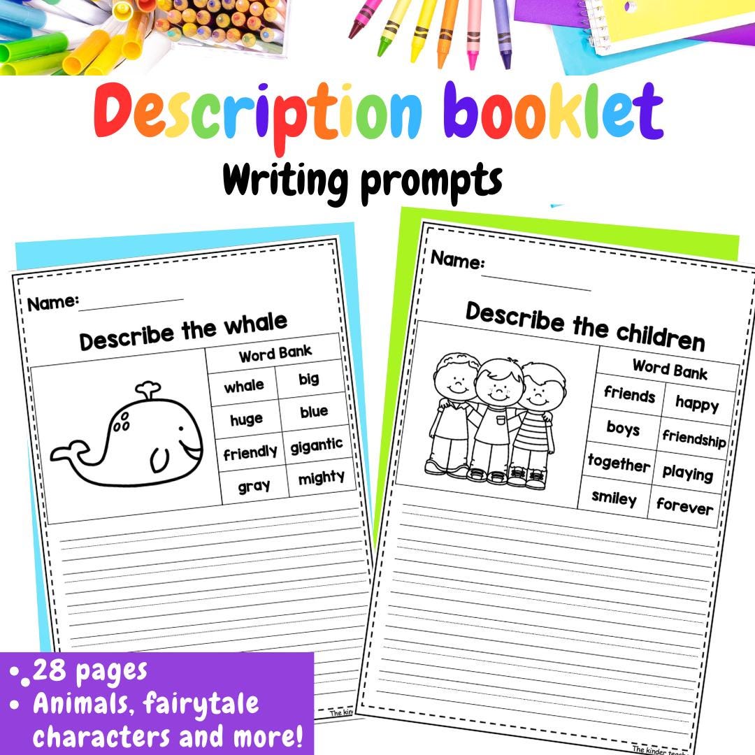 Descriptive Writing Booklet . Early Years Writing - Etsy