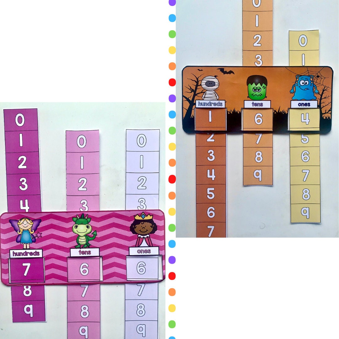 Place Value Sliders - Hundreds, Tens, and Ones - Etsy