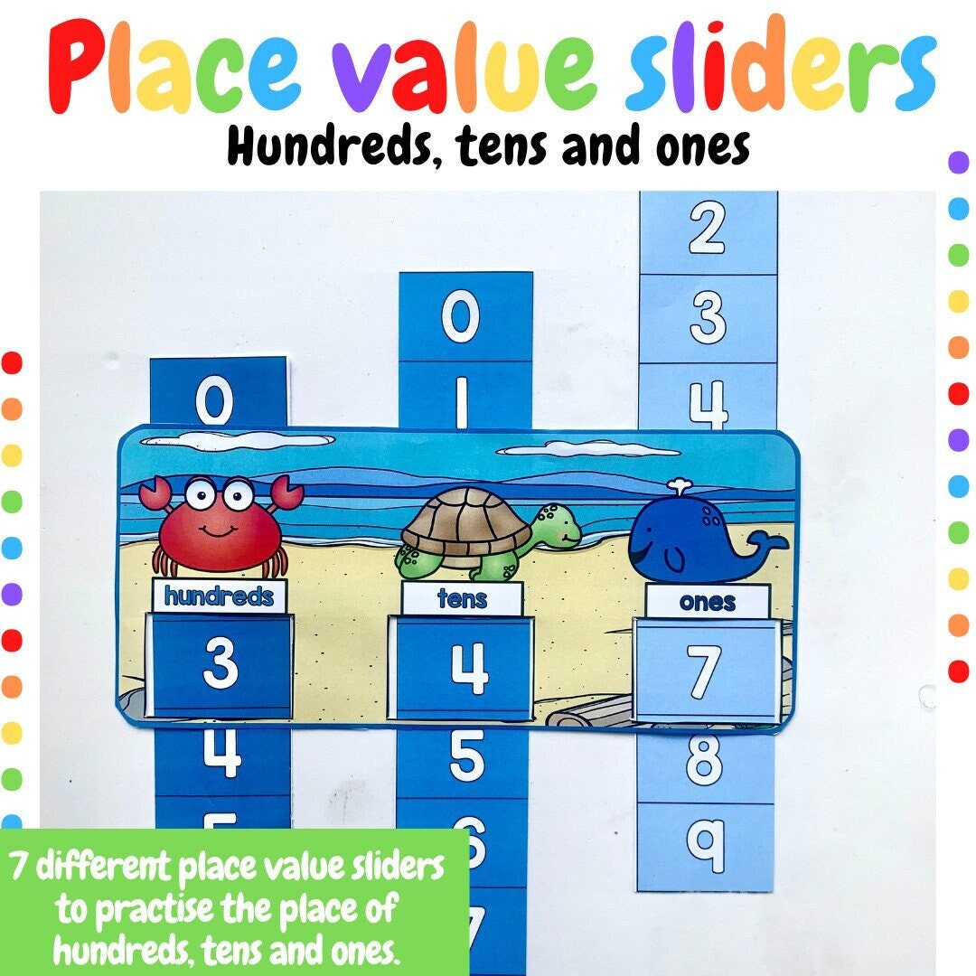Place Value Sliders - Hundreds, Tens, and Ones - Etsy