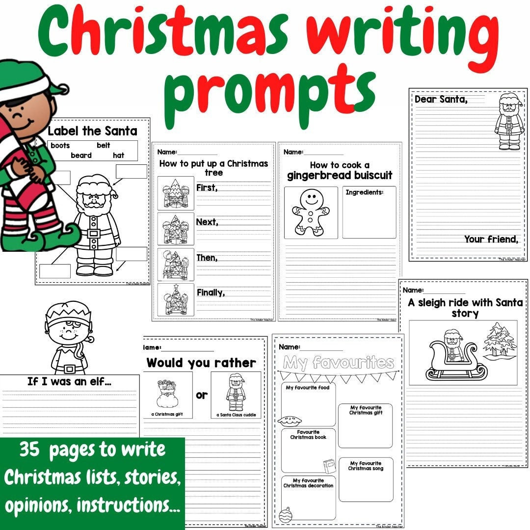 Christmas Writing Prompts Booklet - Early Years - Etsy